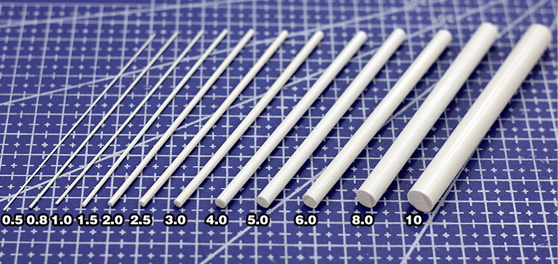 ABS Plastic Round Rod (Length 10cm) Size Pack