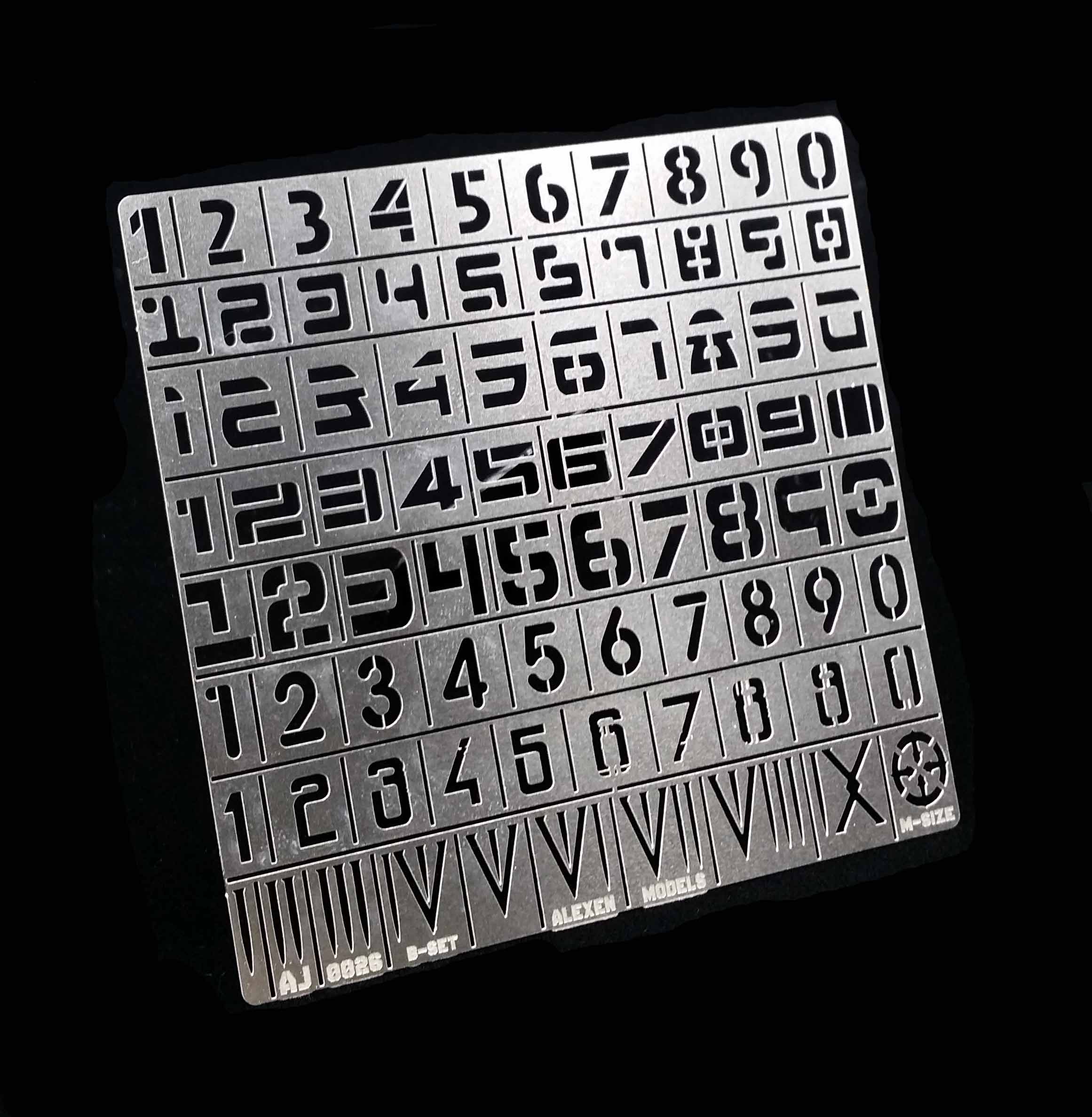 Alexen Model AJ0026 Military & Gundam Number Airbrush Template 2
