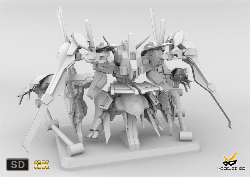Model Bingo SD RX-124 Gundam TR-6 Hyzenthlay II Rah Full Resin Kit