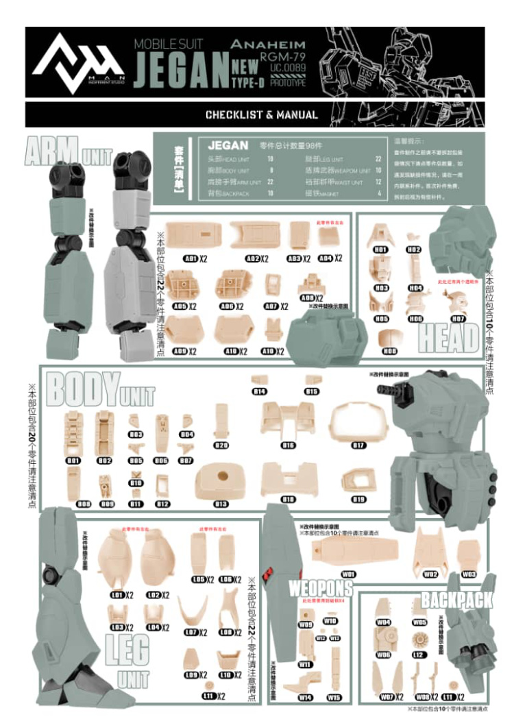 MAN Studio Jegan Type-D Pre-Cut Masking Tape Set